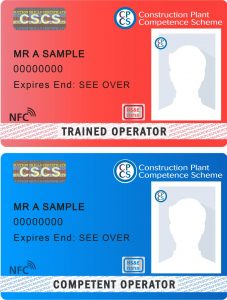 CPCS Trained / Competent Operator Cards | MJF Plant Training